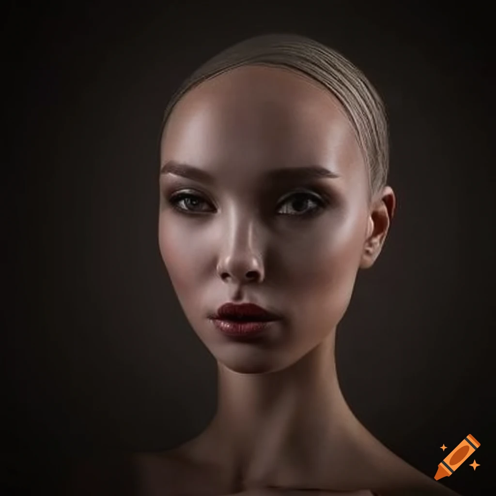 Sculpture of a curved female body made of stone on Craiyon