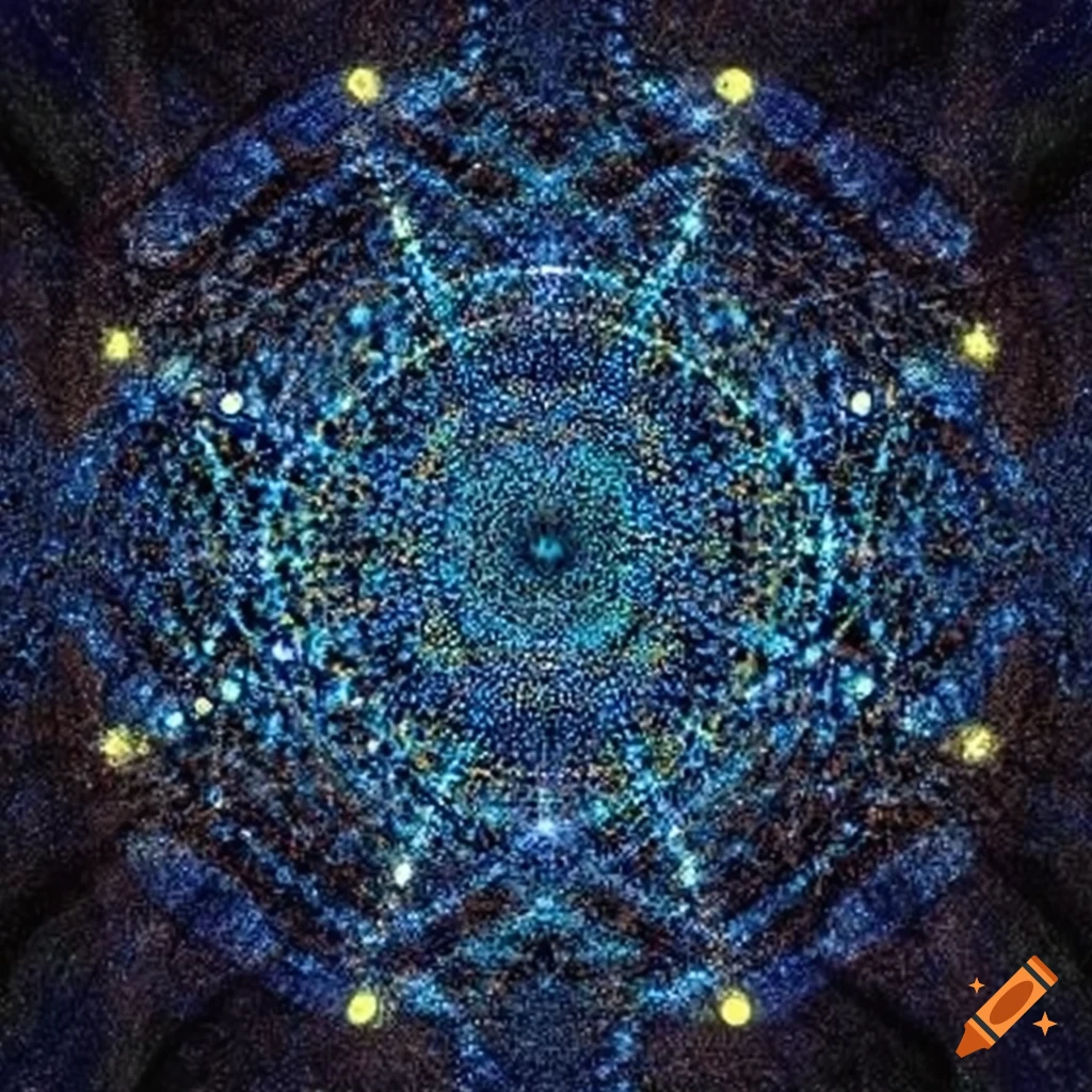 Cosmic structure with interconnected dots resembling a neural network ...