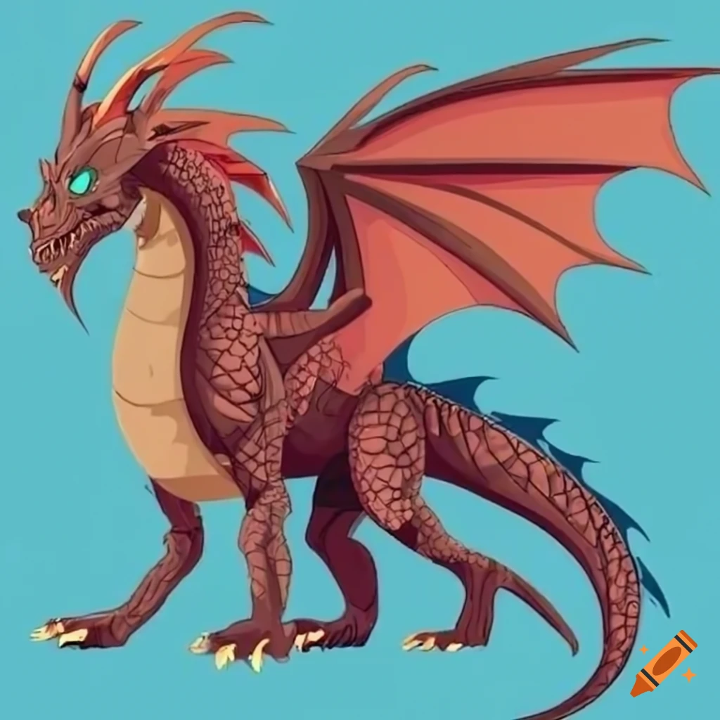 Dragon full body side view on Craiyon