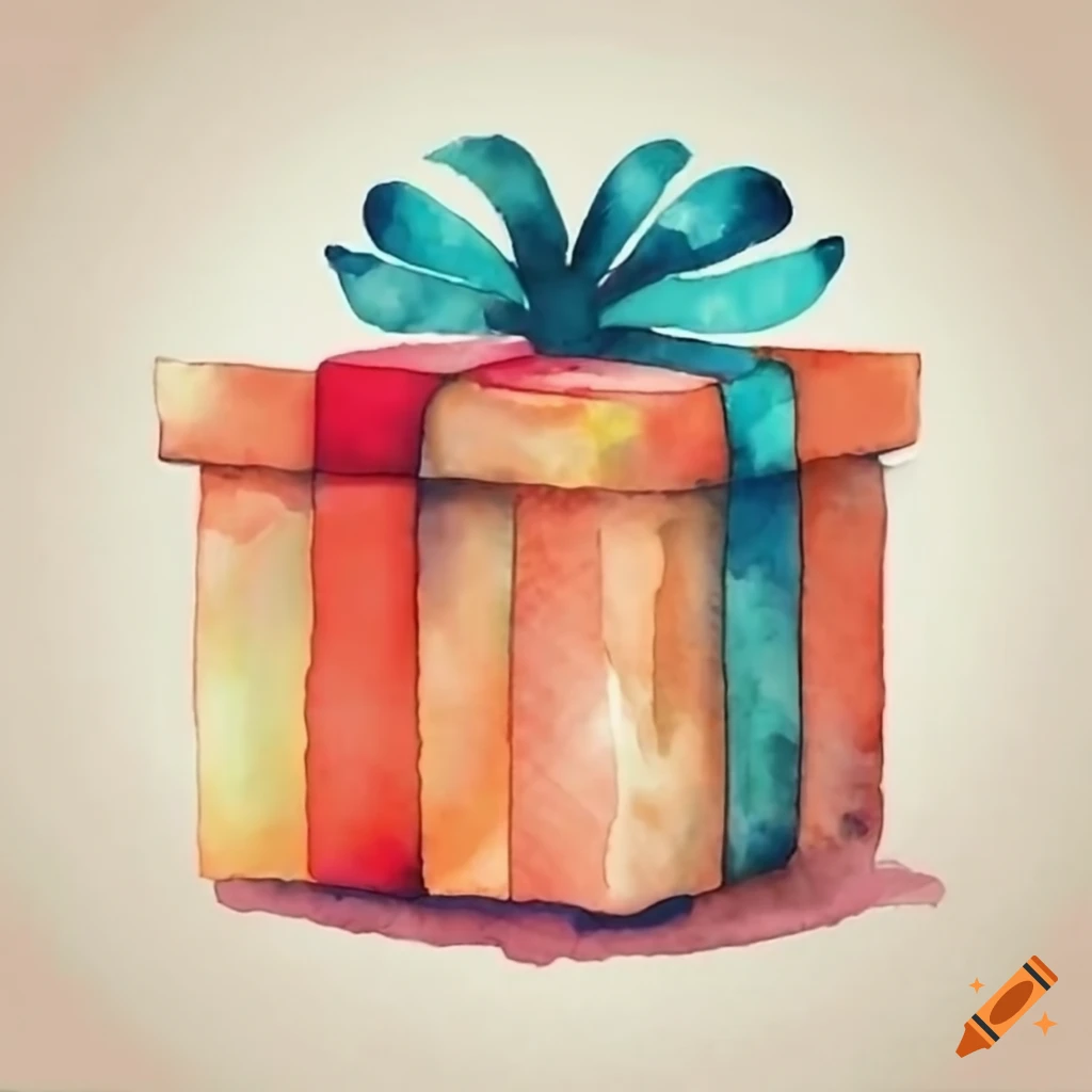 Gift box with a bow on Craiyon