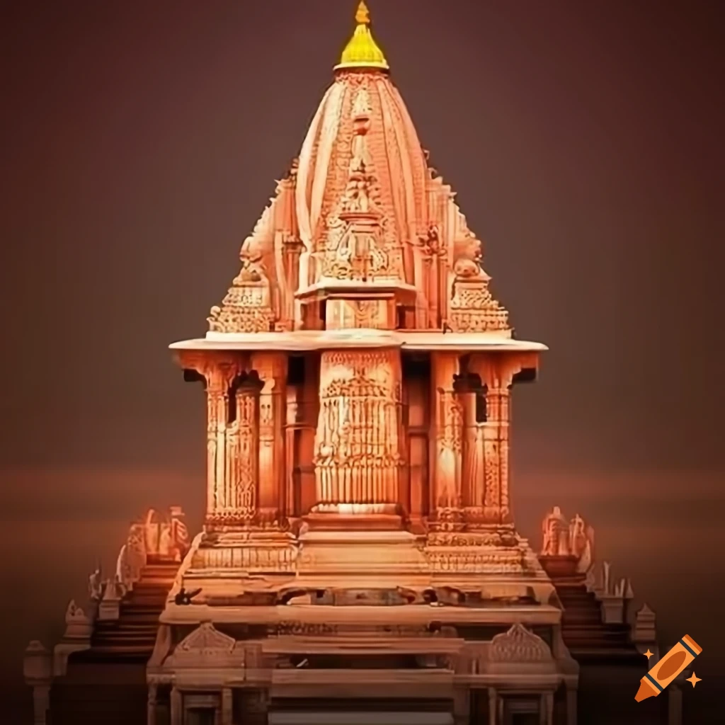 Sanatan ram mandir phone wallpaper in 4k resolution on Craiyon