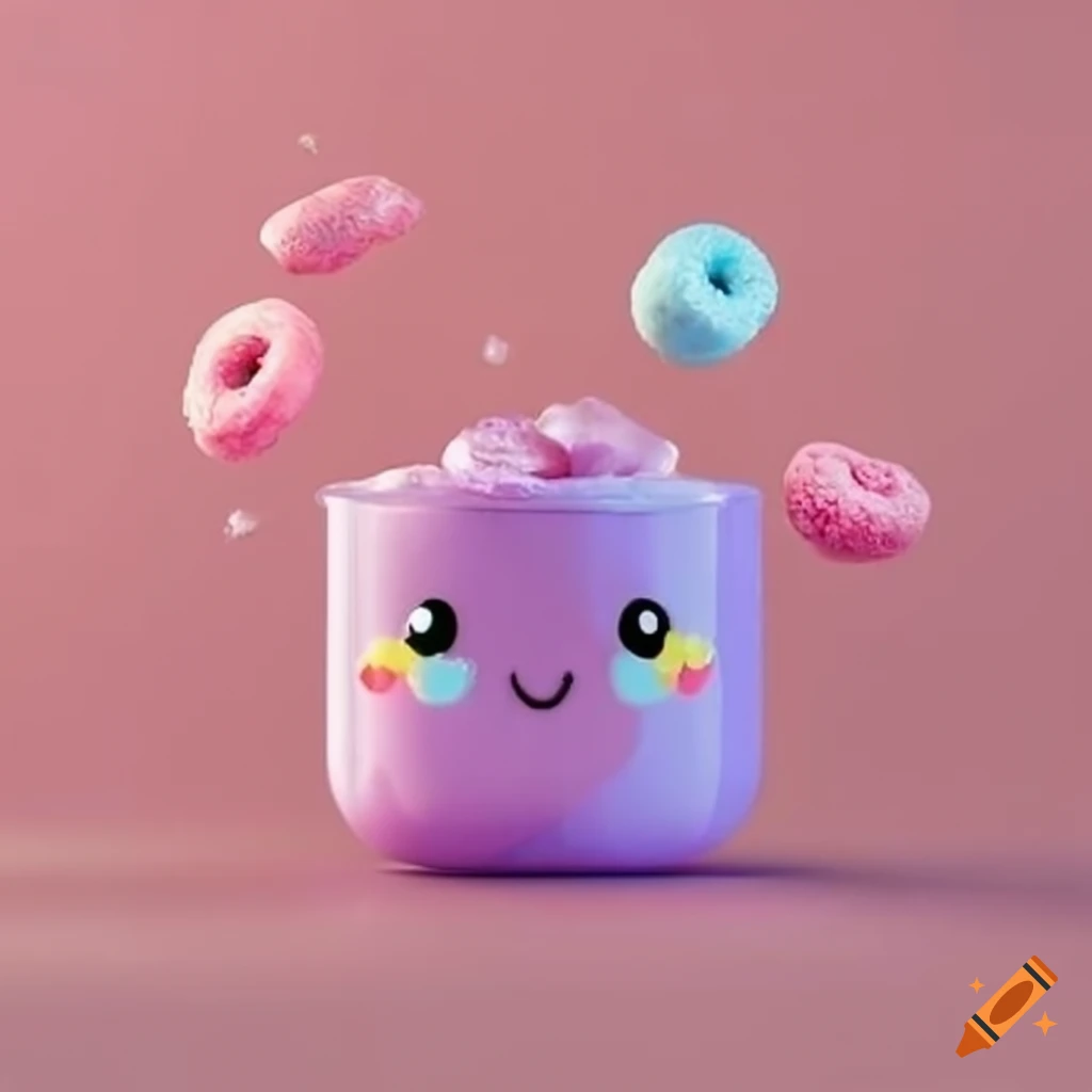 Cute pink cereal piece on Craiyon