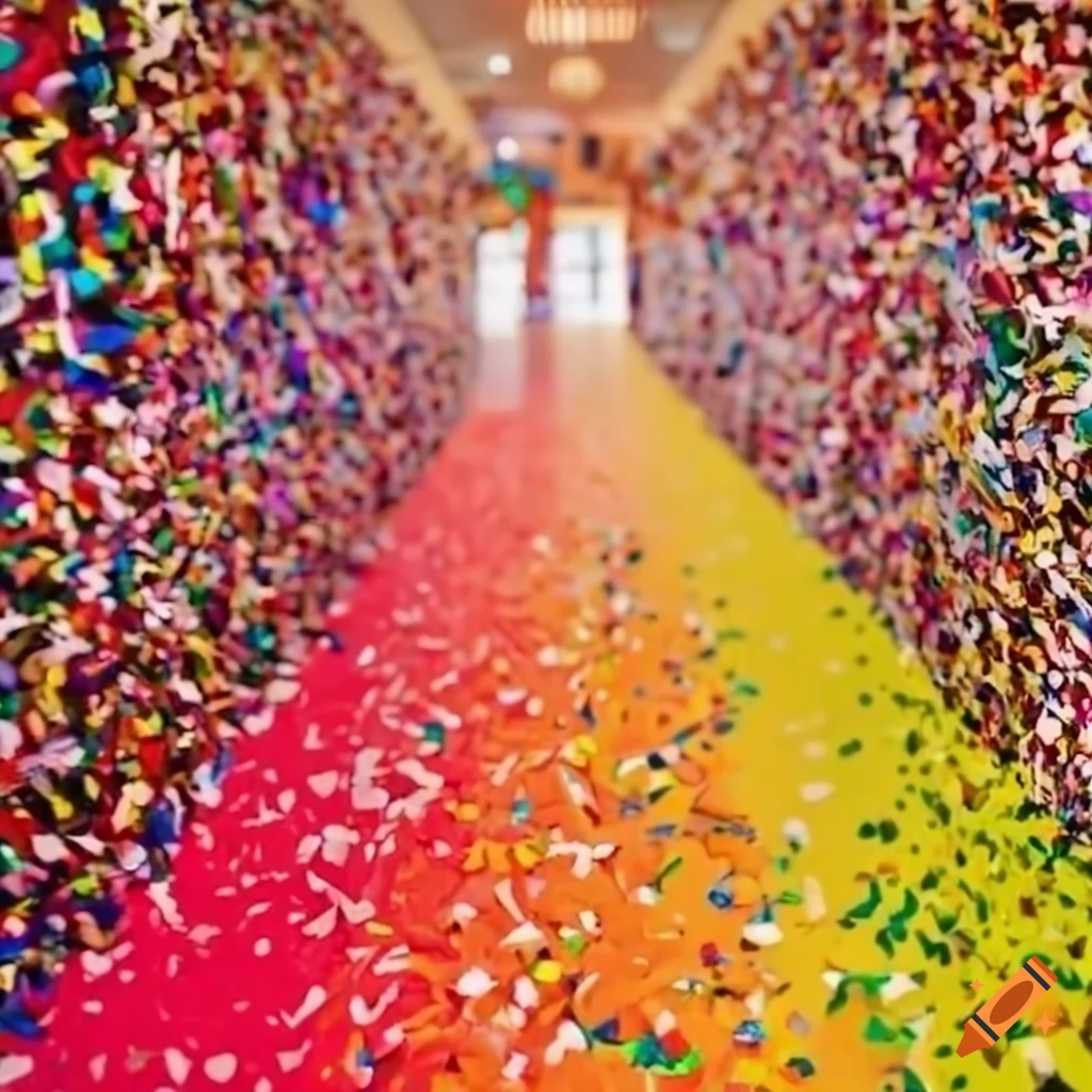 Confetti hallway on Craiyon