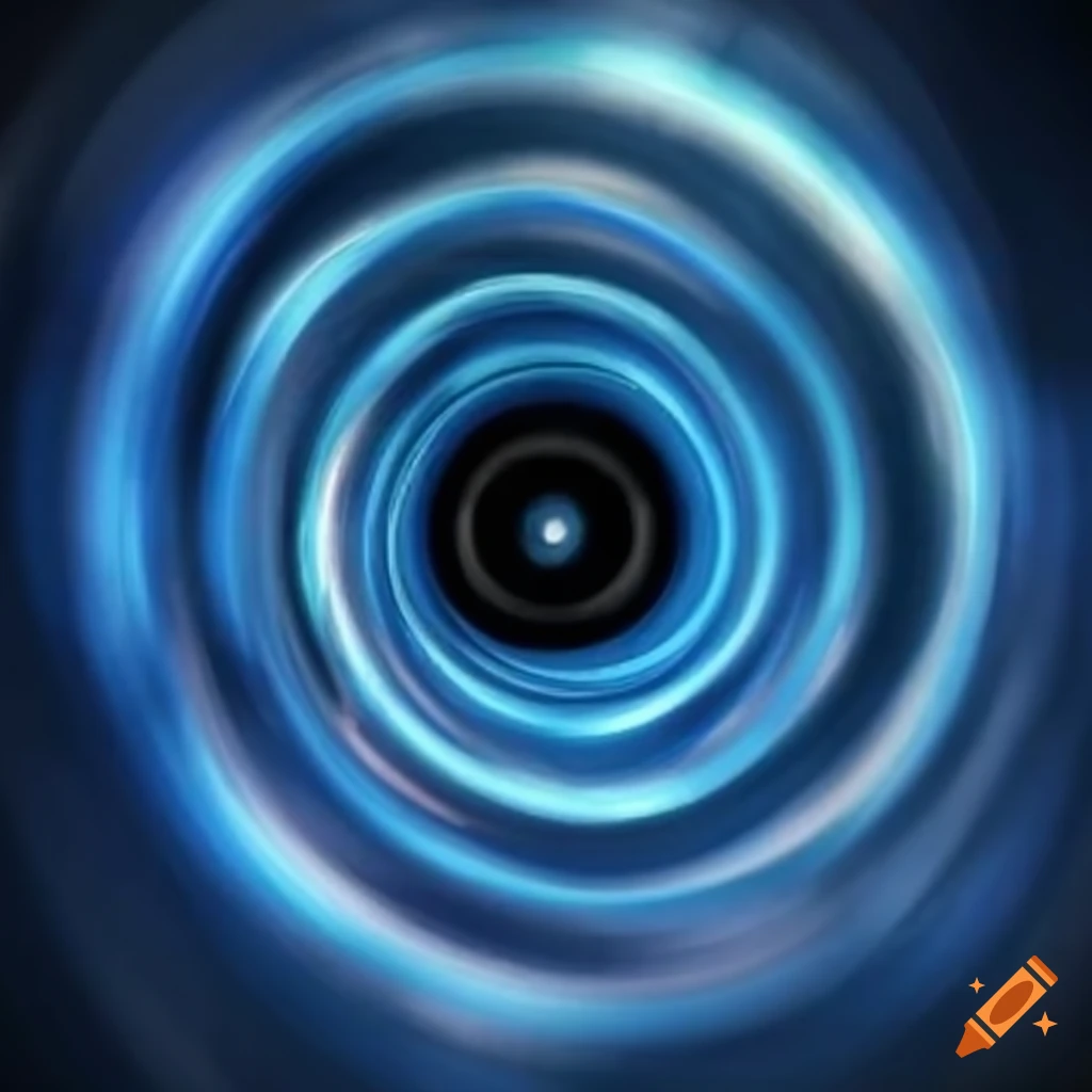 Concept of time depicted by a blue vortex on Craiyon