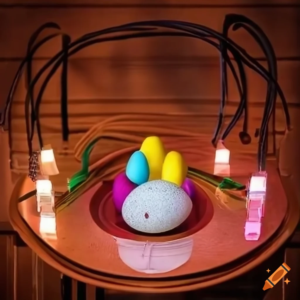 Tech-themed Easter decoration with an RJ45 Ethernet cable on Craiyon