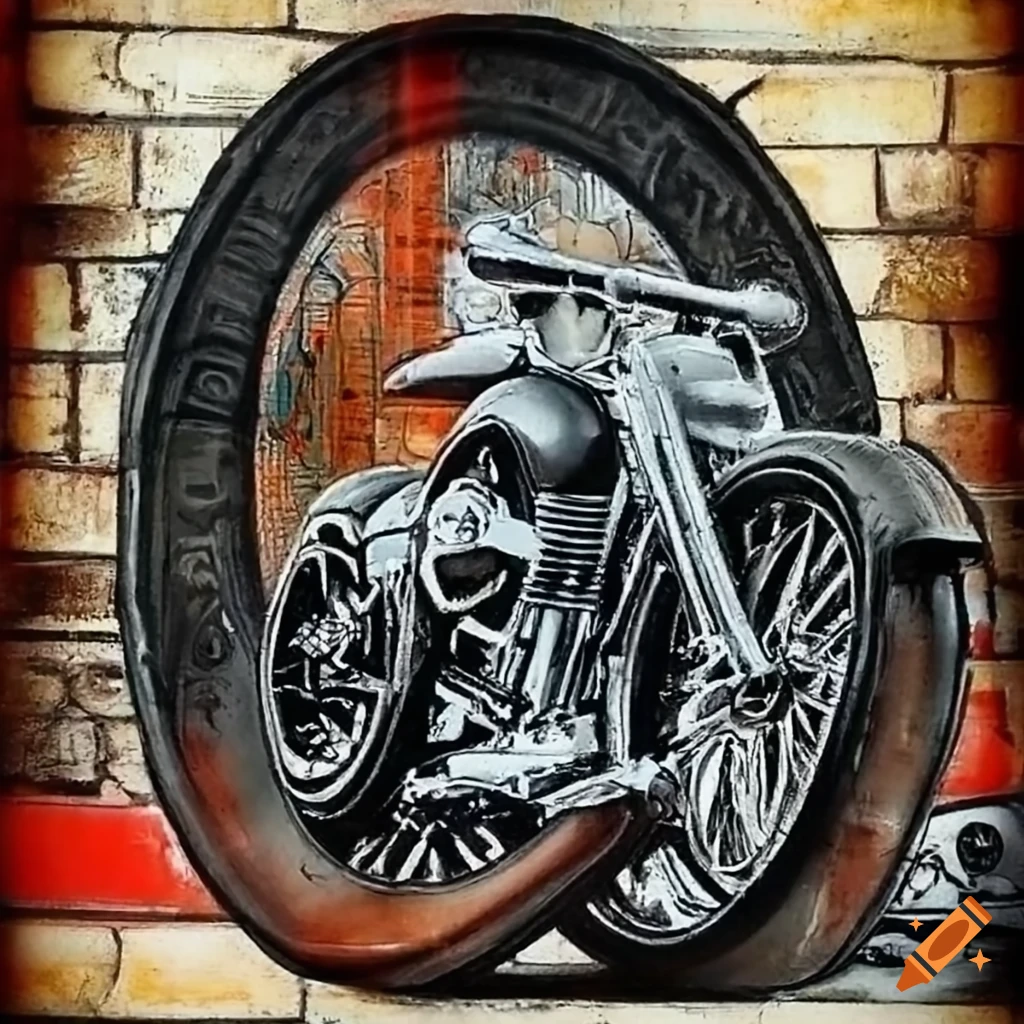 Harley davidson graffiti art on Craiyon