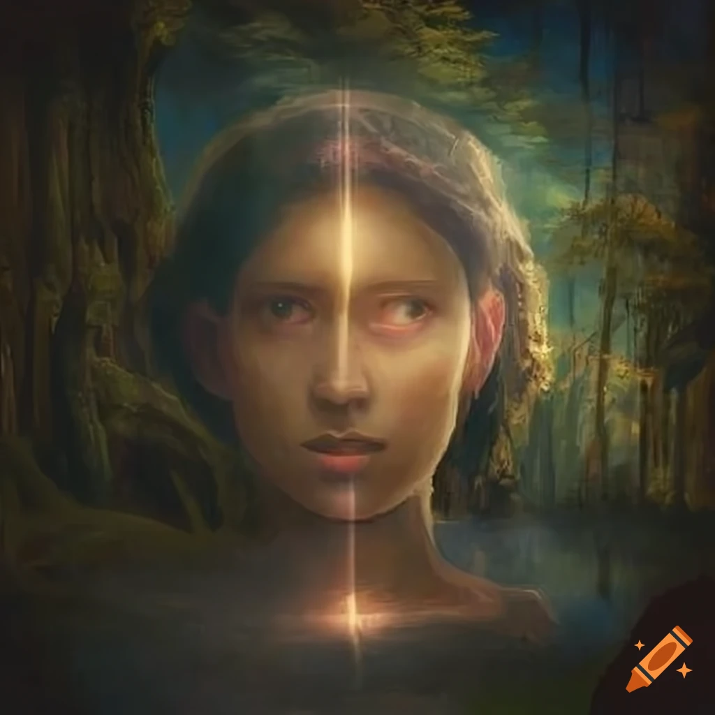 Symbolic image of finding the inner center with a person and a center ...