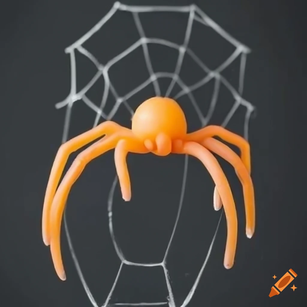 Plastic toy spider ring in a cobweb on Craiyon