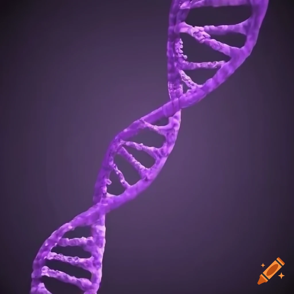 Intricate abstract purple dna helix on Craiyon