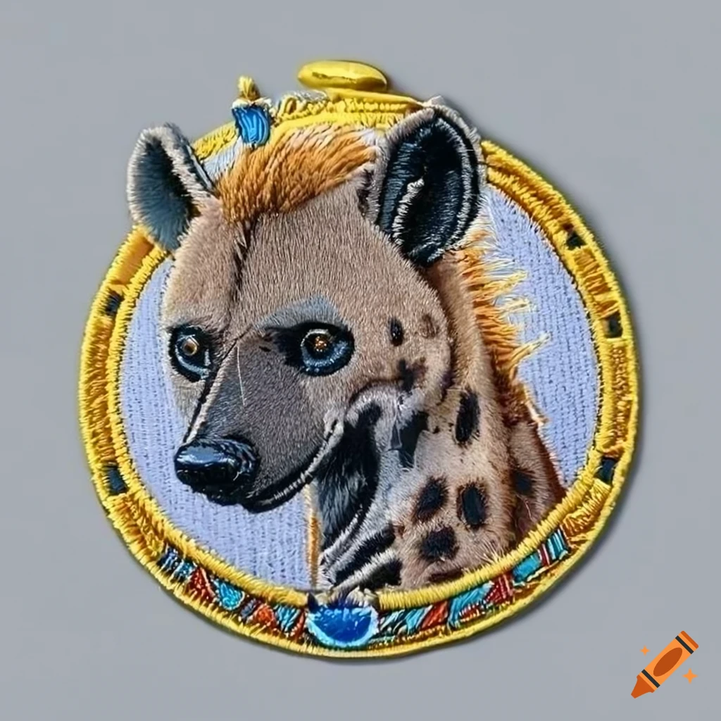 Hyena wearing egyptian accessories patch on Craiyon