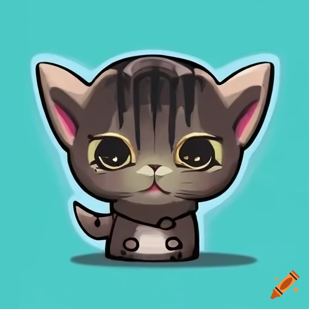 Cat as yoda-style software developer sticker on Craiyon