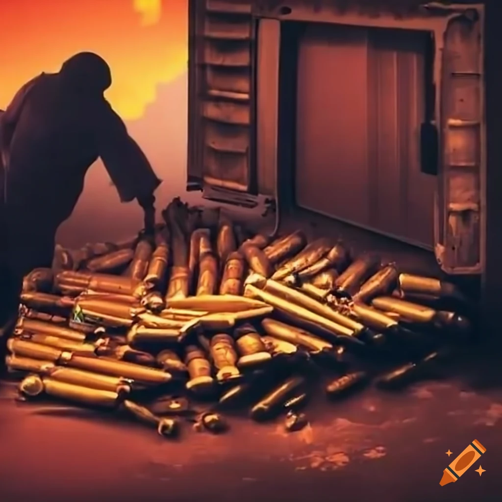 People loading ammo into a truck on Craiyon