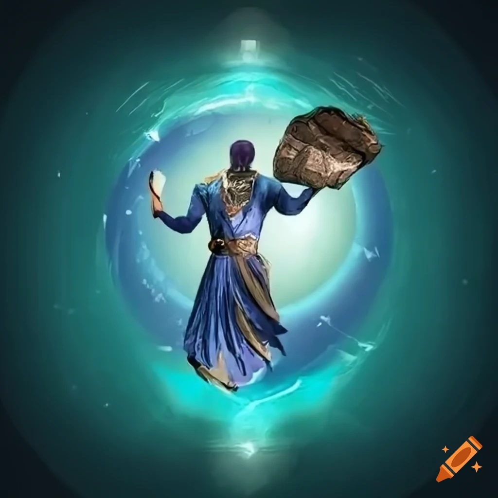 Geomancer performing a ritual to shatter earth on Craiyon