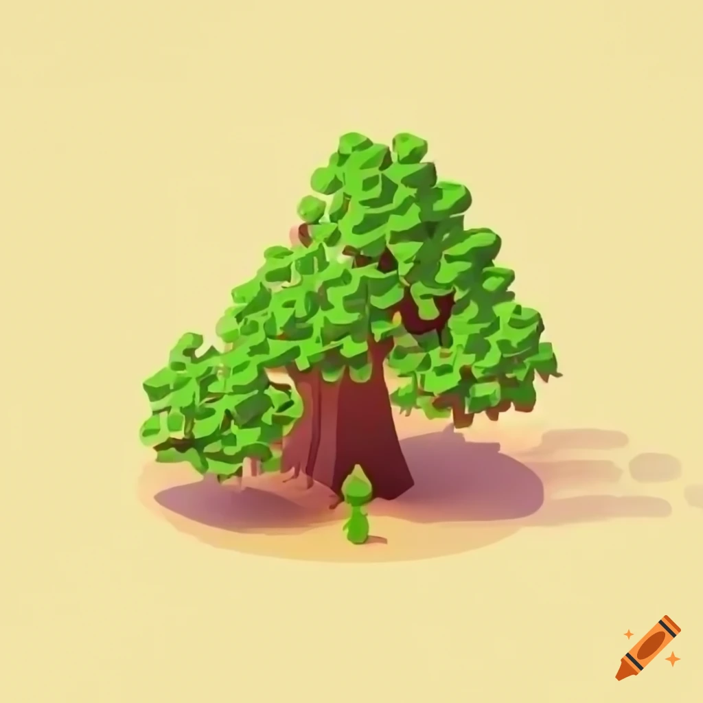 Isometric tree on Craiyon