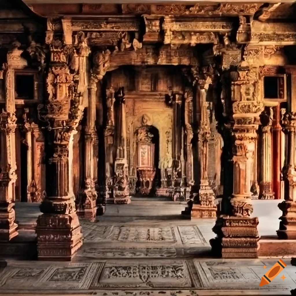Indian temple room interior on Craiyon