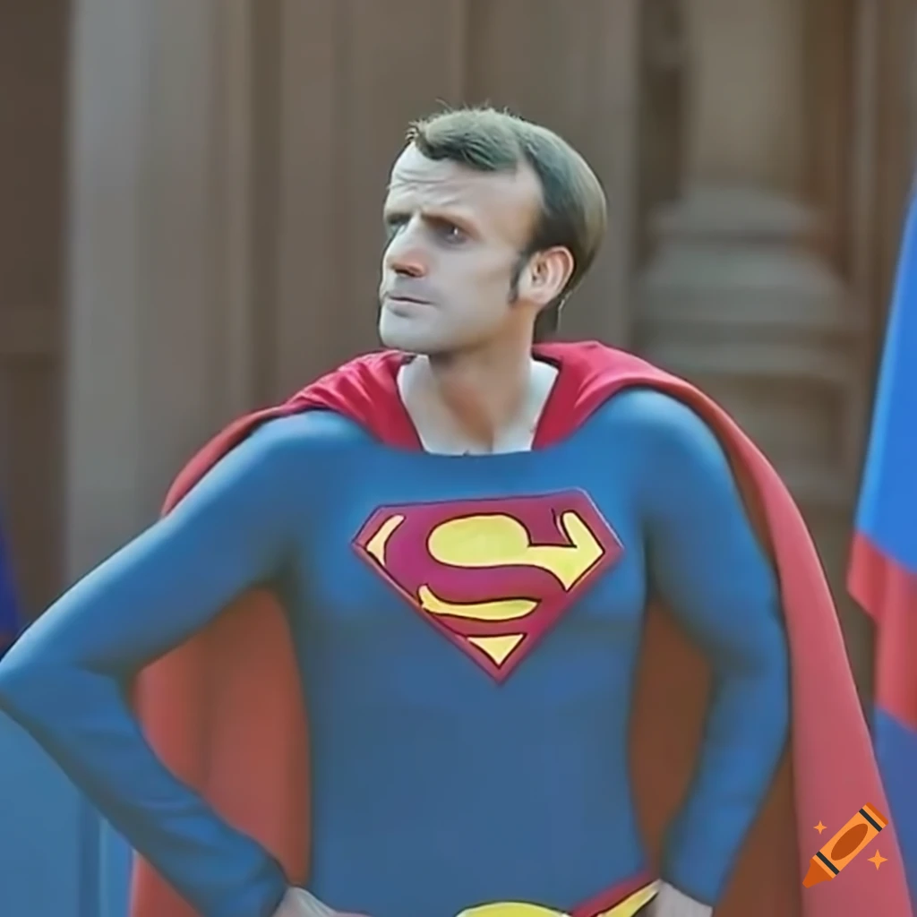 Emmanuel Macron In A Superman Costume On Craiyon