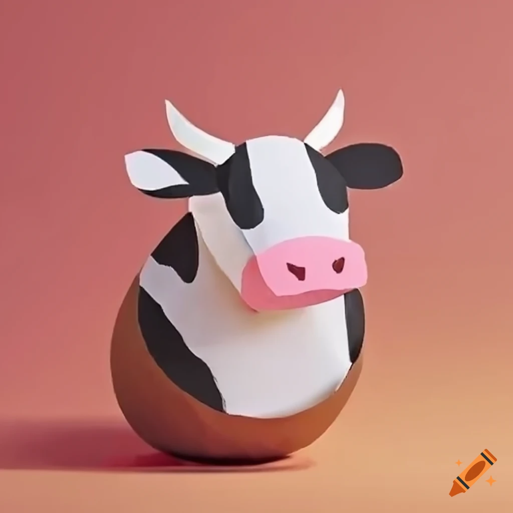 Paper craft cow coconut sprout on Craiyon