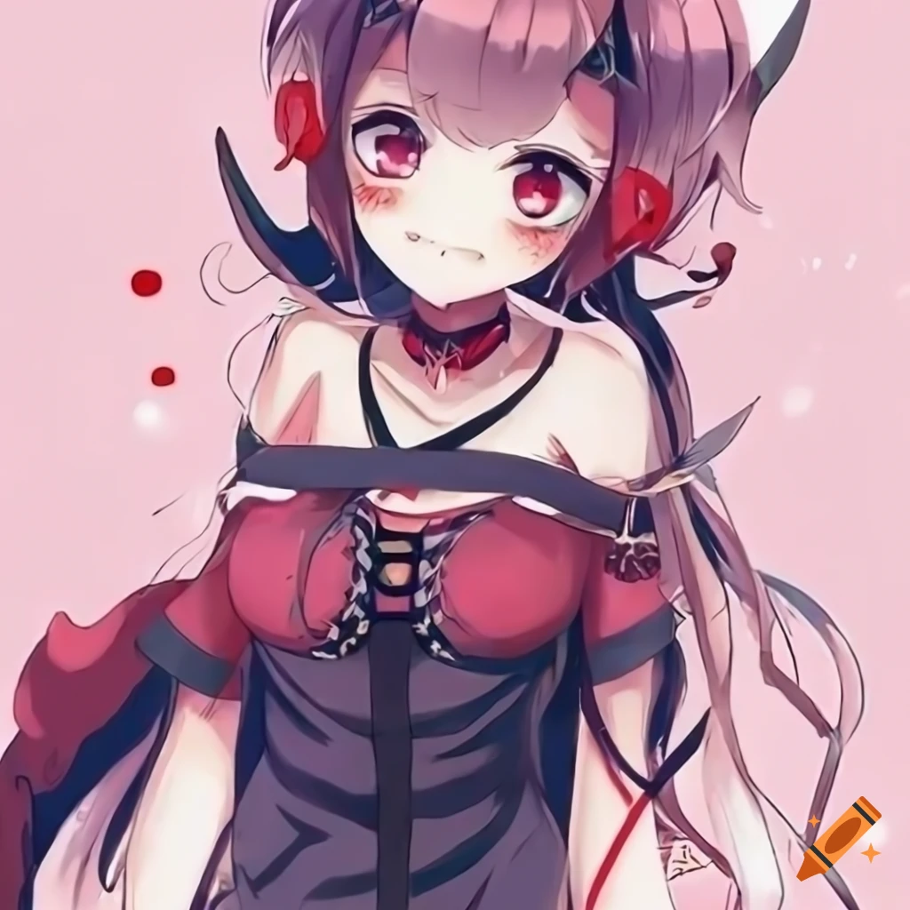 Cute anime demon character on Craiyon