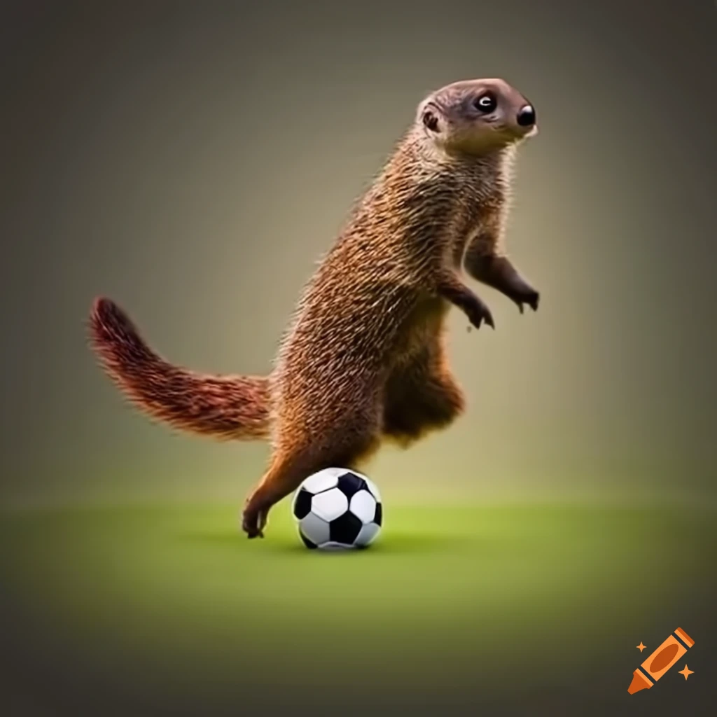 Mongoose playing soccer on Craiyon