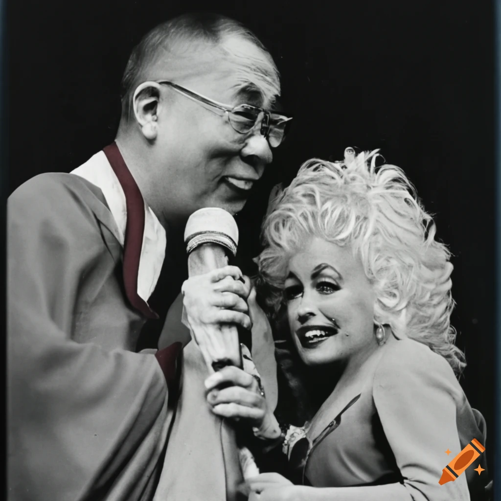 Concert poster featuring the dalai lama and dolly parton on Craiyon