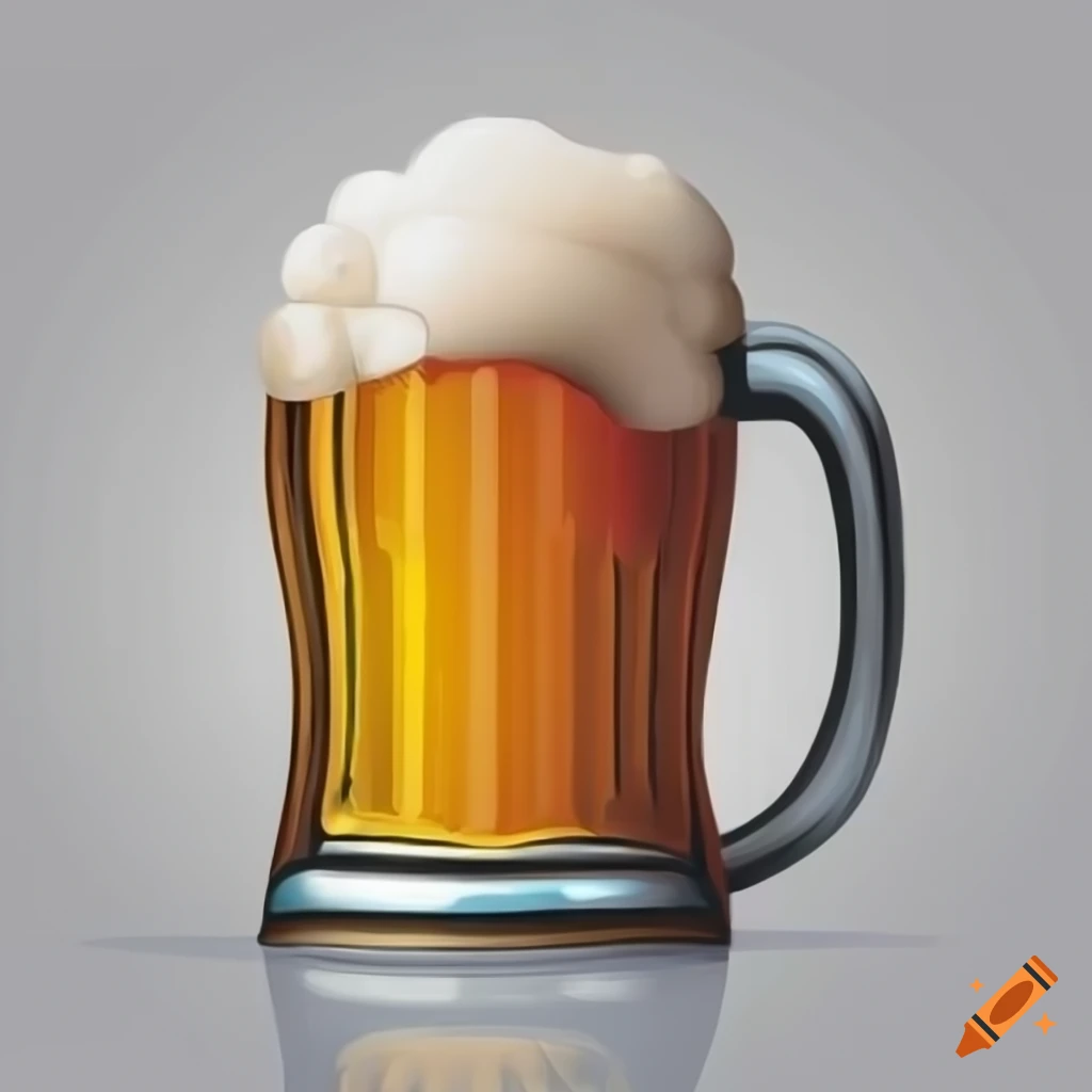 Beer mug on white background in 2d logo style on Craiyon