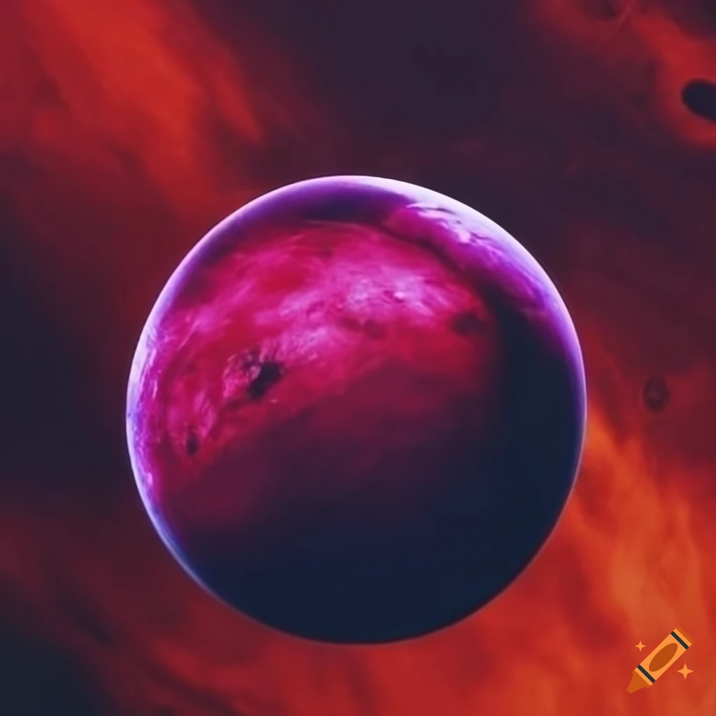 Red and purple planet on Craiyon