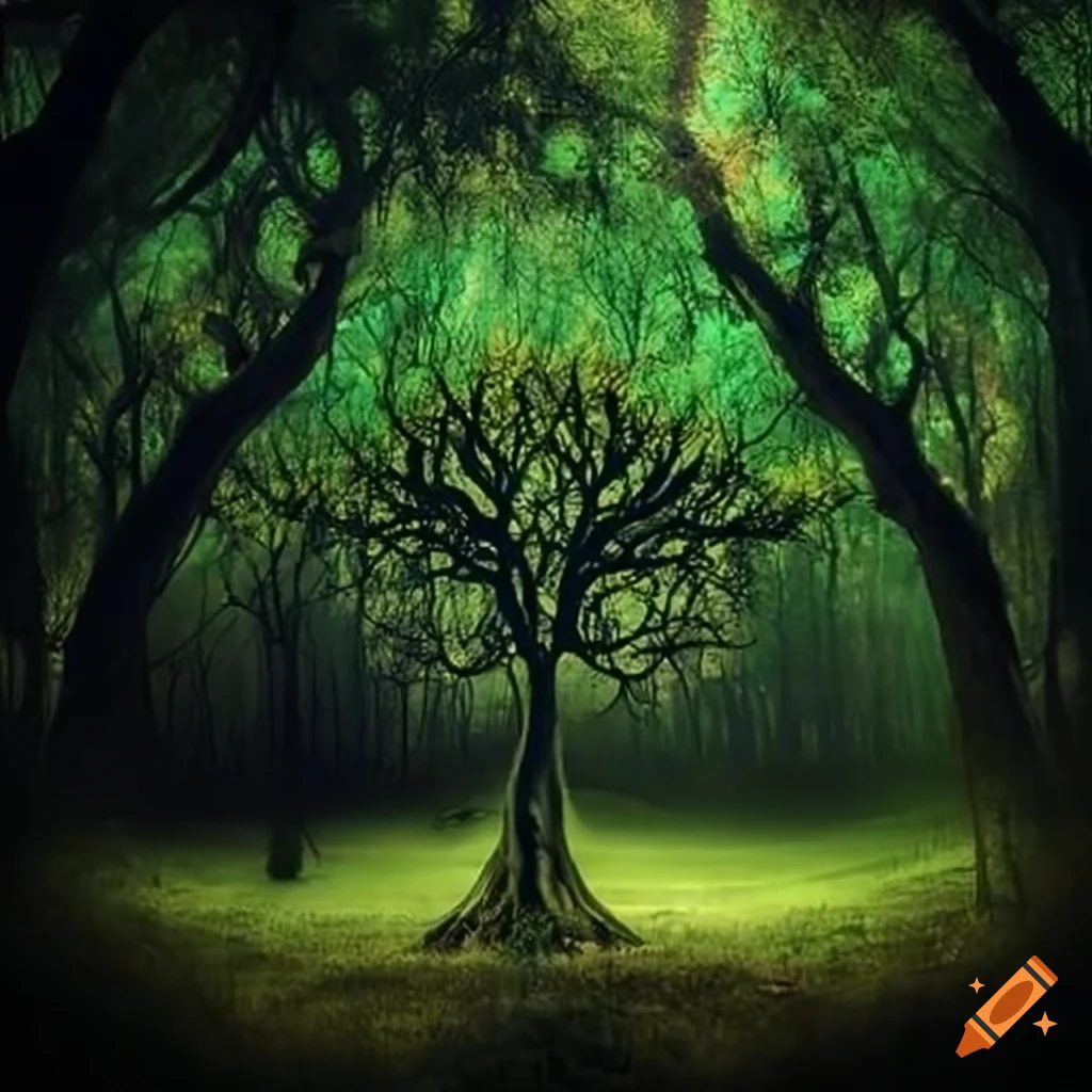 Tree of life in a mysterious forest on Craiyon
