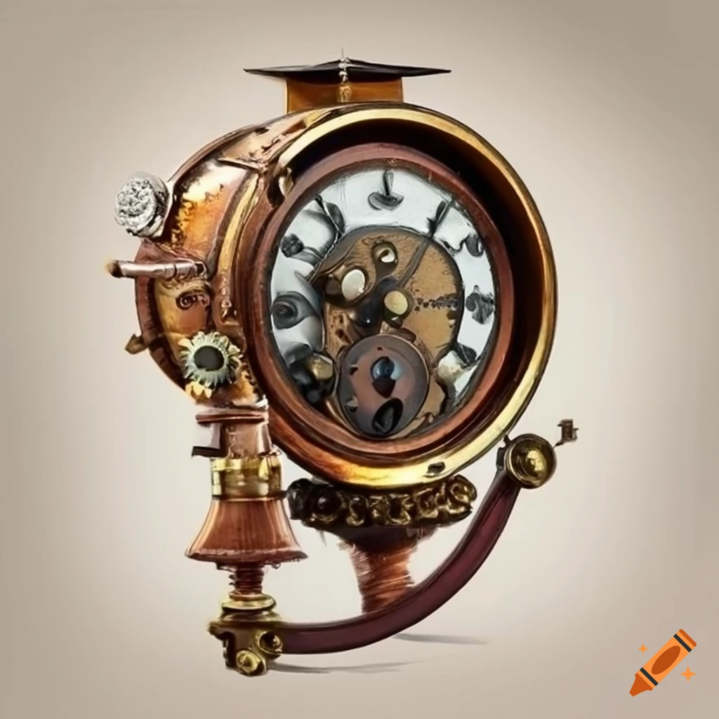 Steampunk manometer gauge with graduated dial on Craiyon