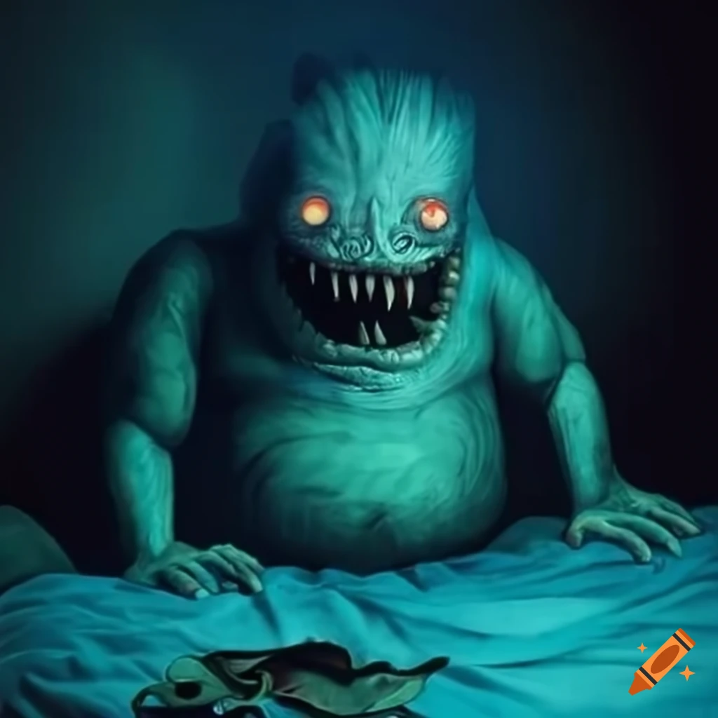 Monster under a bed on Craiyon