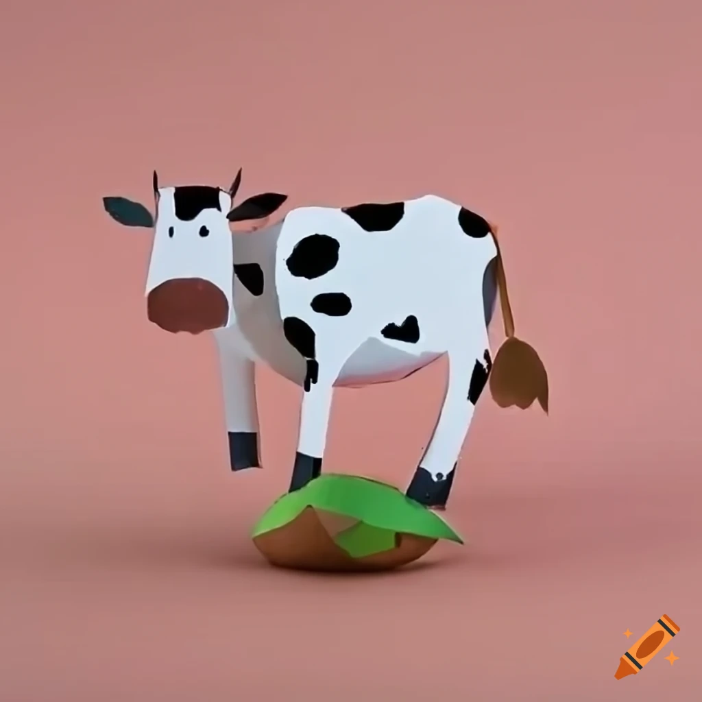Paper craft cow coconut sprout on Craiyon