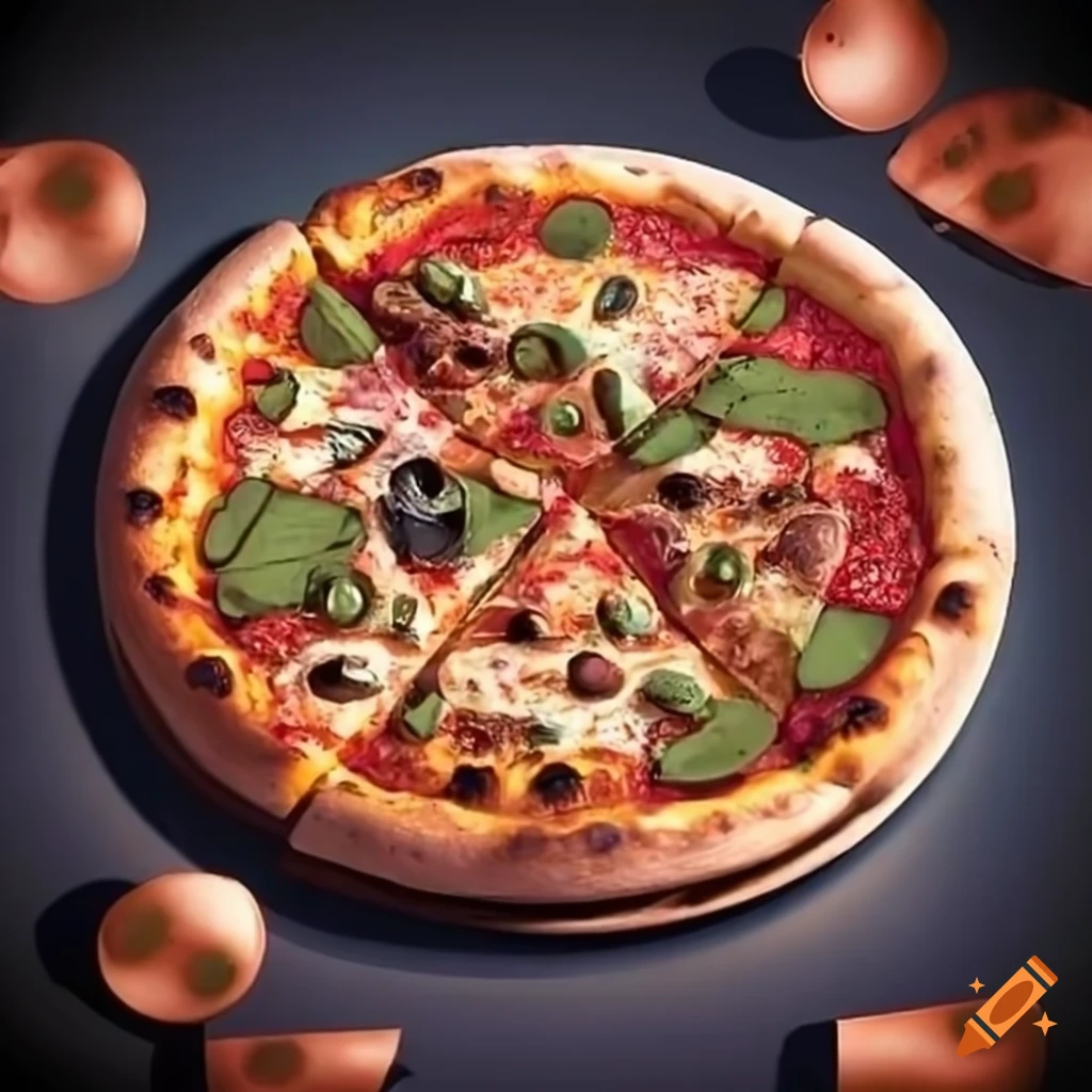 Give me a 1$ pizza on Craiyon