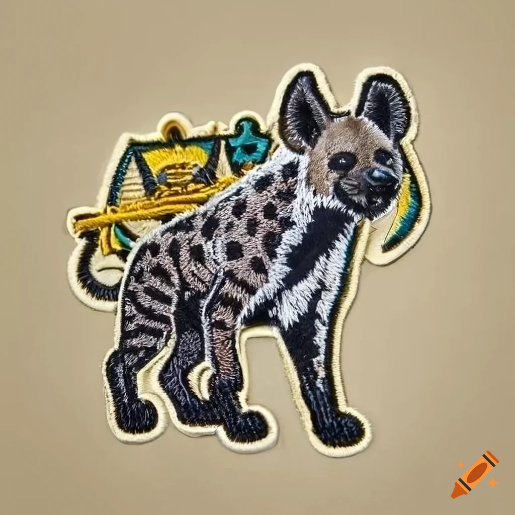Hyena with egyptian accessories patch on Craiyon
