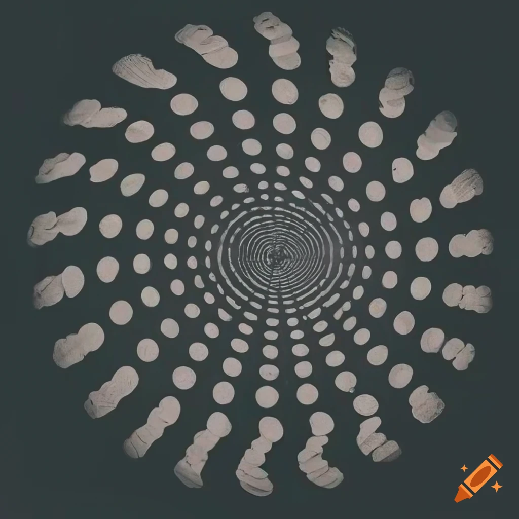 Minimalist industrial noise artwork with repetitive spiral pattern on ...