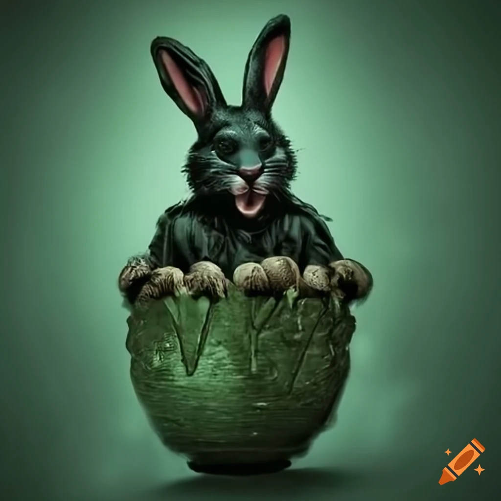 Easter egg and bunny in a matrix movie style on Craiyon