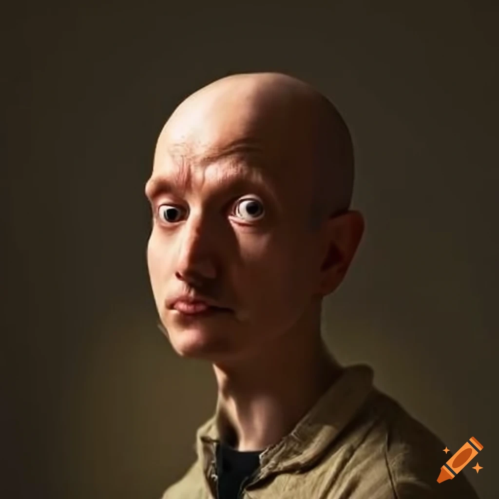 Man with a small head on Craiyon