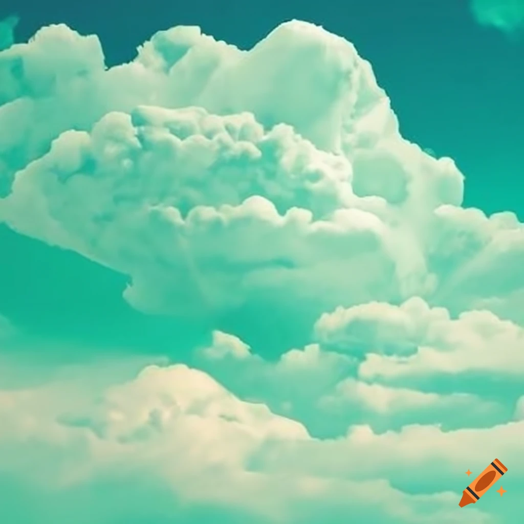 Mint colored clouds on Craiyon