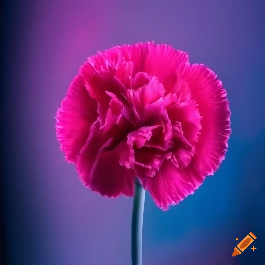 Single carnation flower in pseudo watercolor style on white background ...