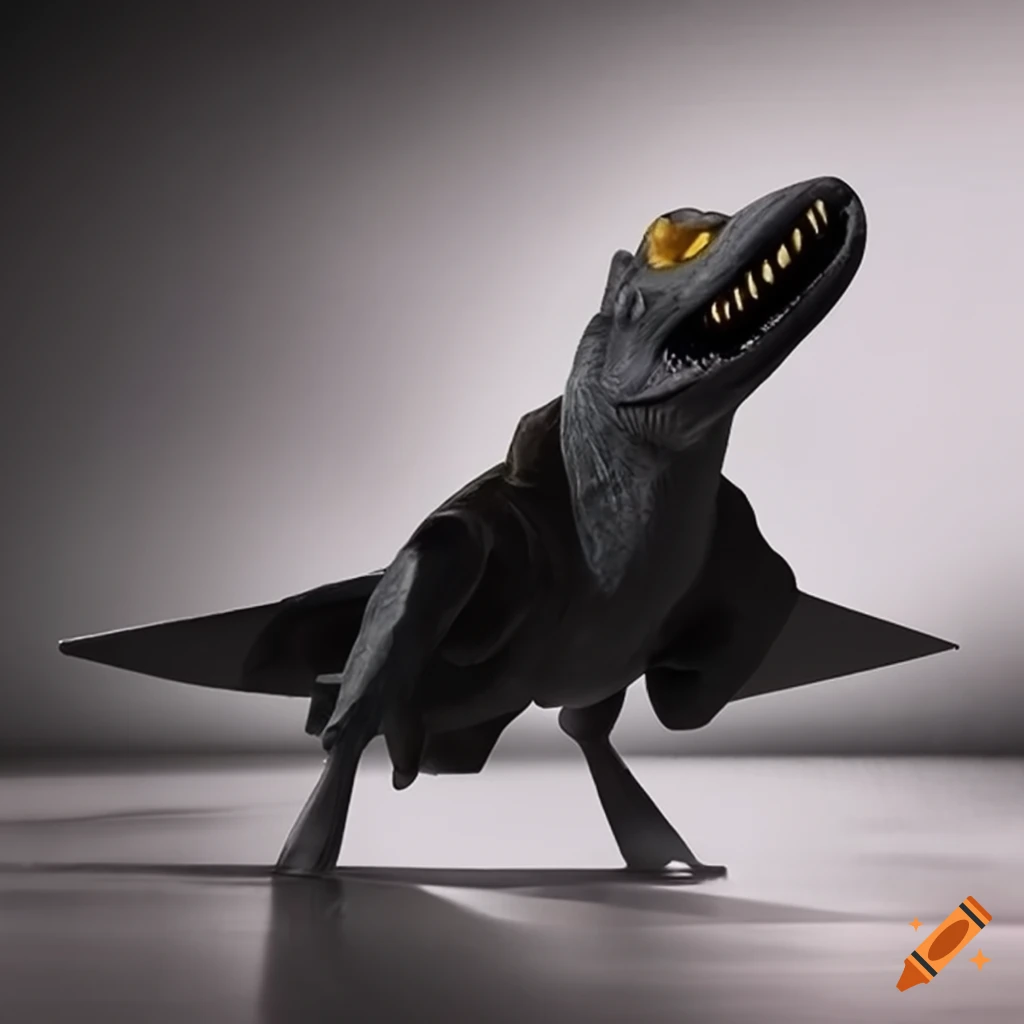 Tyrannosaurus shaped fighter jet on Craiyon