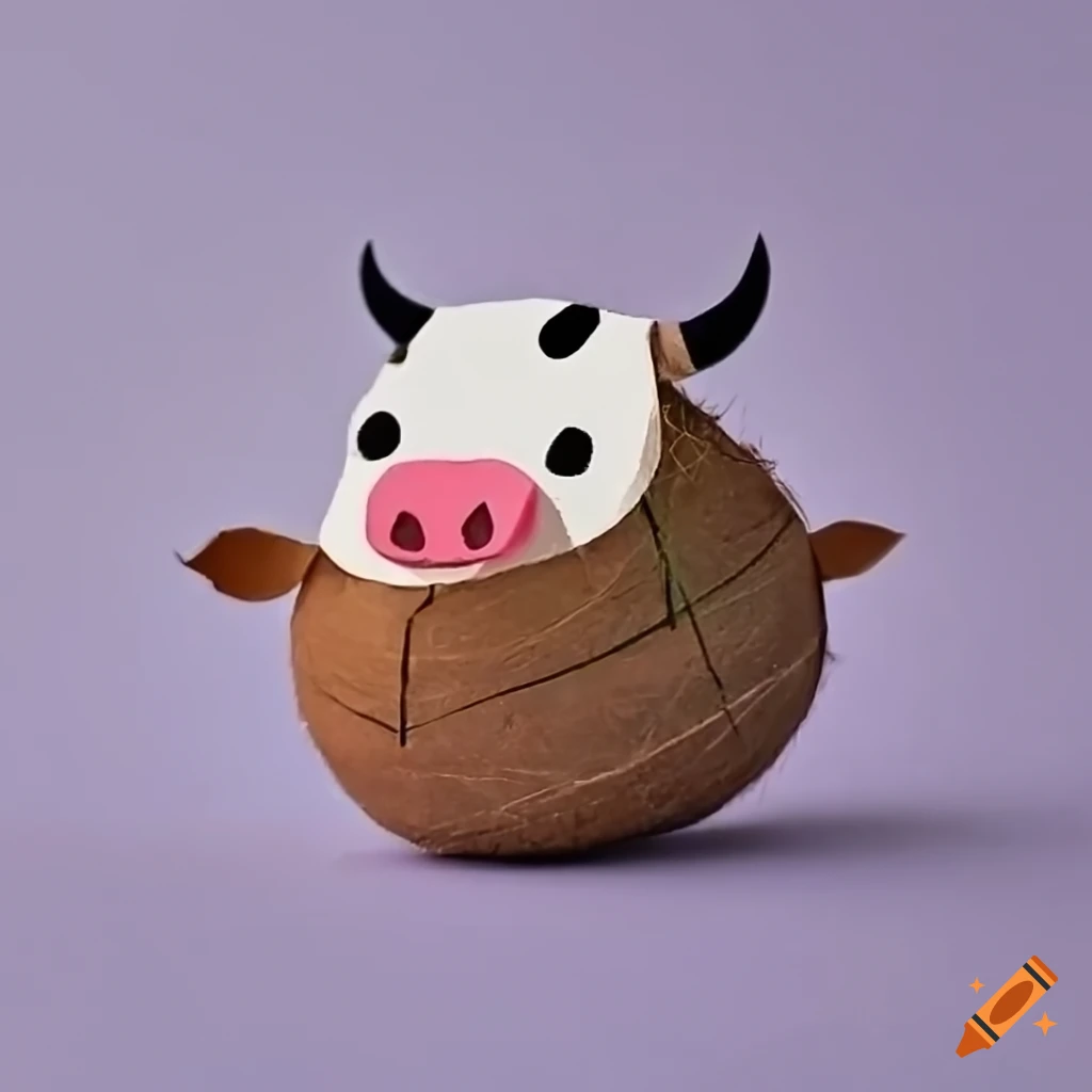 Paper craft cow coconut sprout on Craiyon