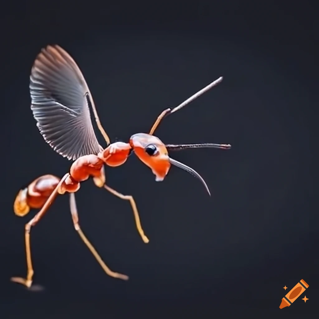 Ant in flight on Craiyon