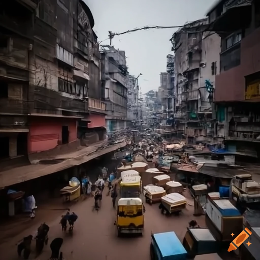 Concept of an indian city in the year 2055 on Craiyon