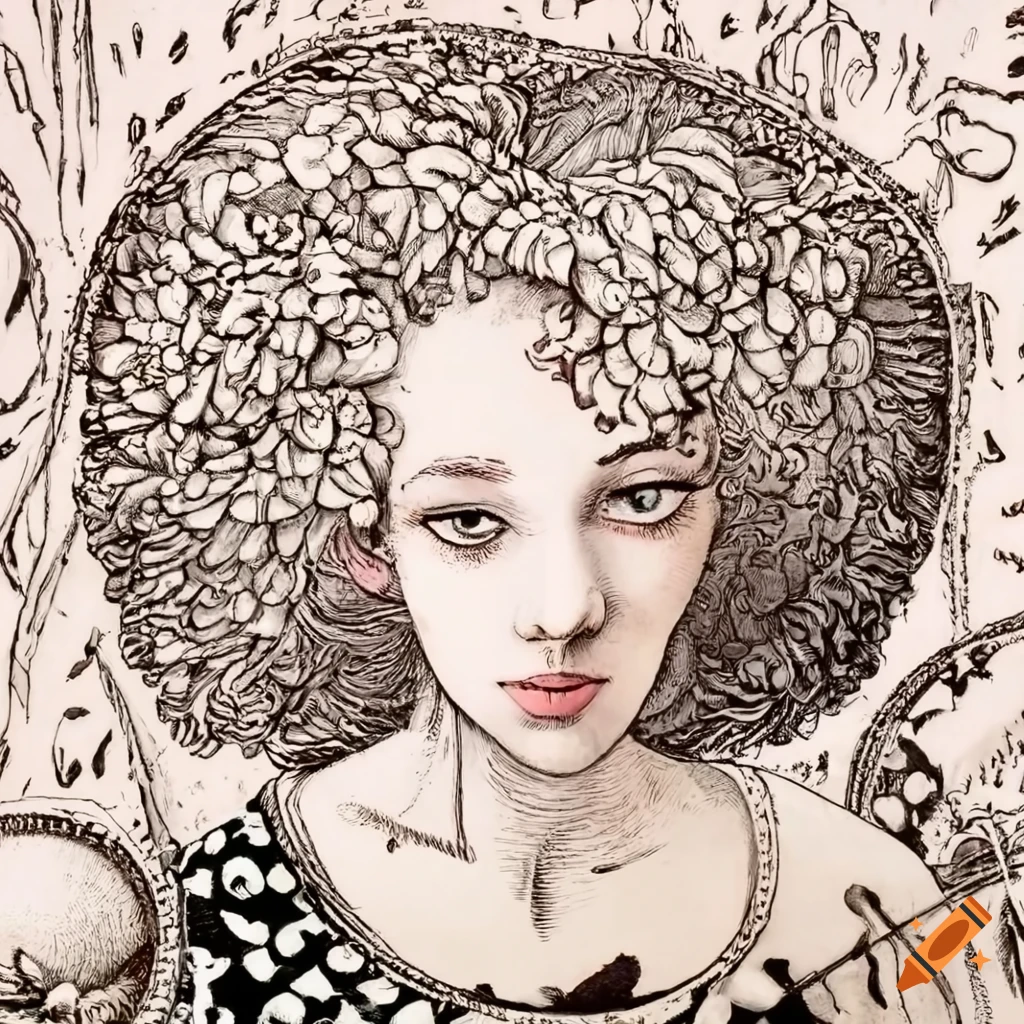 Uneven steven and helen wheels in a garden by edward gorey on Craiyon