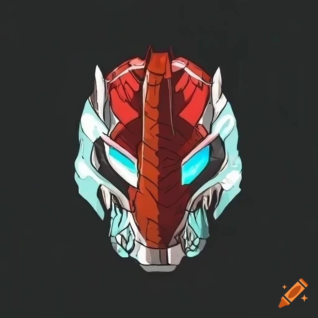 Tyrannosaurus zord head sketch facing front on Craiyon