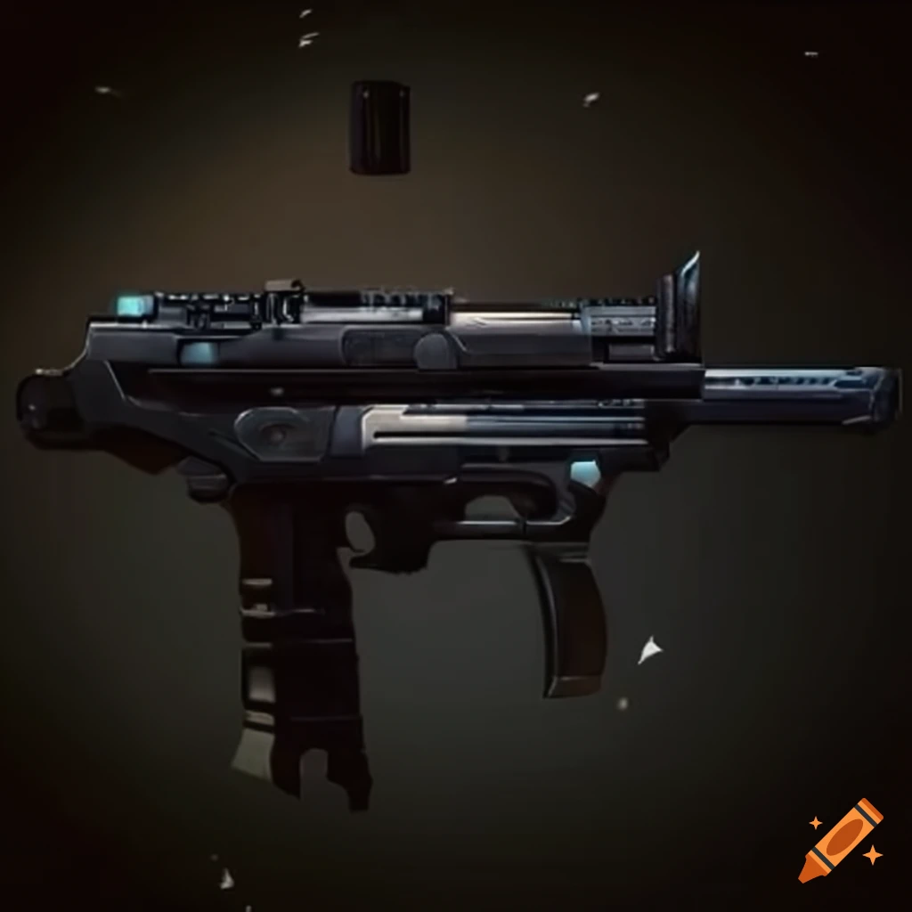 Futuristic cybernetic pistol weapon technology on Craiyon