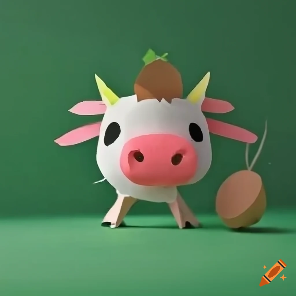 Paper craft cow coconut sprout on Craiyon