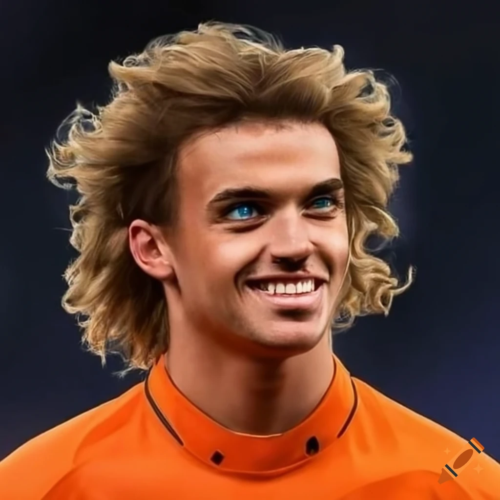 Football player from the netherlands with long hair and blue eyes on ...