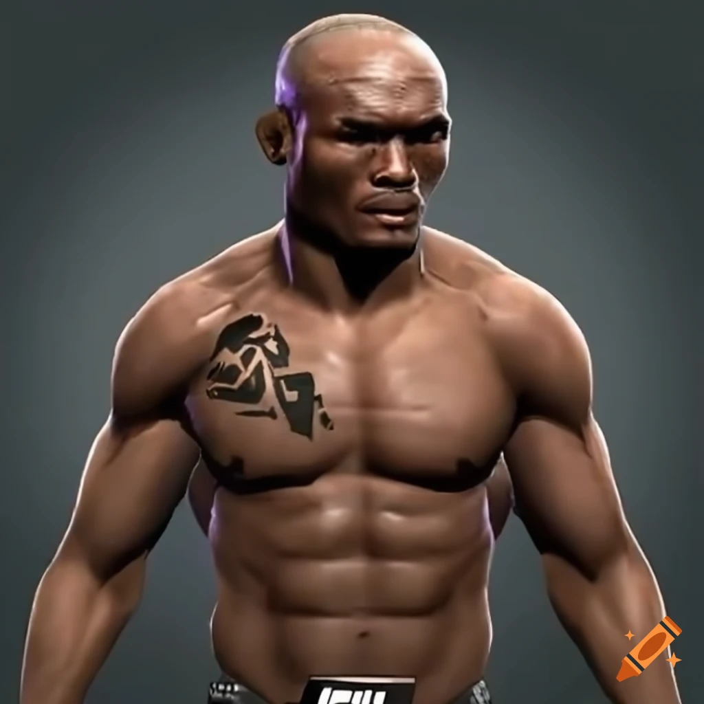 Kamaru Usman MMA character from a PS2 game on Craiyon