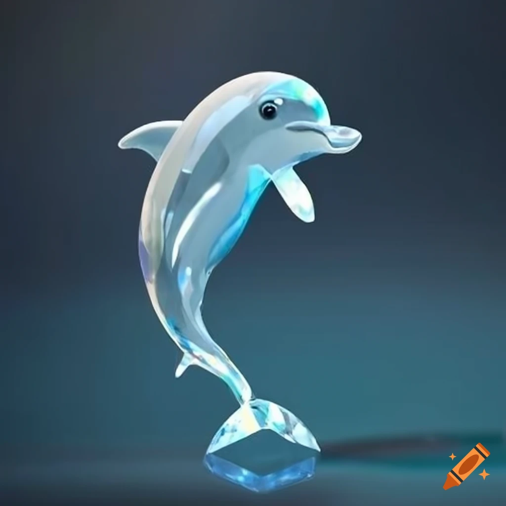 Crystal diamond shaped like a dolphin on Craiyon