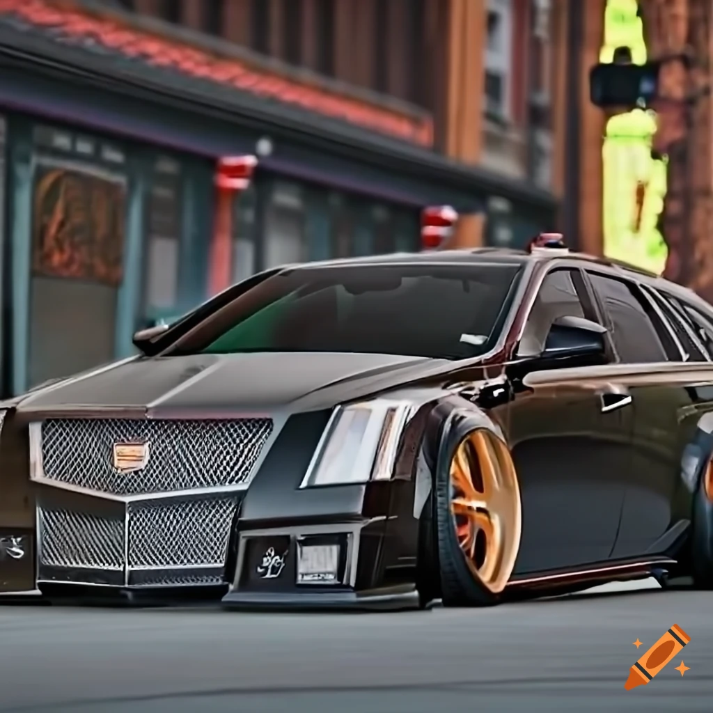 Lowered slammed camber stance cadillac cts-v sport wagon car wheels on ...