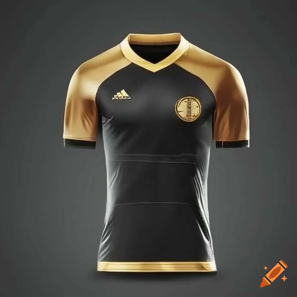 Black and gold sports uniform on Craiyon